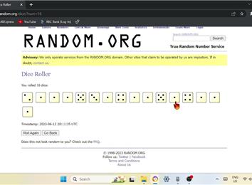 Most Single-Pip Dice From 16 Virtually-Rolled Dice | World Record | Tim ...