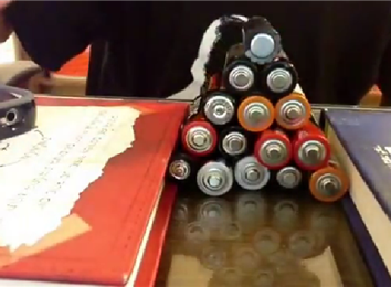 Fastest Time To Build An AA Battery Pyramid | World Record | Deleted User
