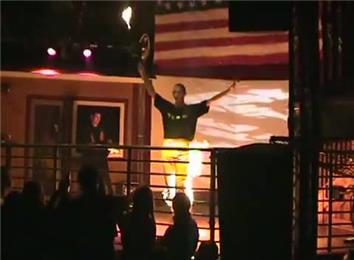 Most Catches Juggling Two Balls And A Flaming Chainsaw While On Fire ...