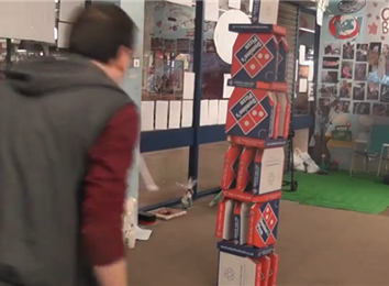 Tallest Domino's Pizza Box Structure Toppled In A Single Dropkick ...