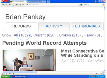 Most URDB Submissions | World Record | Brian Pankey