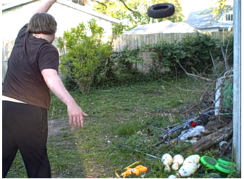 Farthest Distance To Throw A Tire Using One Hand | World Record | Brian ...
