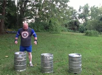 Fastest Three-Rep Three-Keg Medley Using 78, 101, And 128-Pound Kegs ...