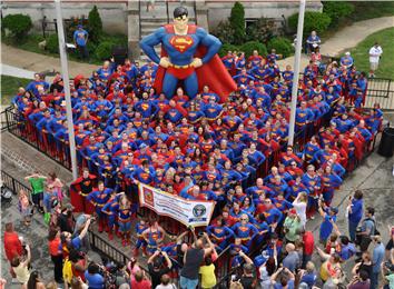 Largest Group Of People Dressed As Superman Gathering Around A Superman ...