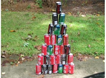 Largest Soda Can Triangle | World Record | Mikey Dog