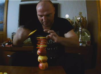 Tallest Spinning Fidget Spinner Tower Stacked On Three Apples | World ...