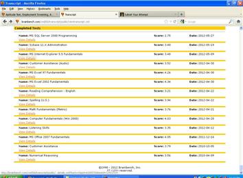 Most Brainbench Tests Taken Without Having Weak Areas Noted In Results ...