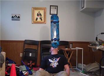 Longest Time Balancing Skateboard On Chin While Seated | World Record ...