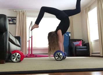 Longest Handstand On A Hoverboard | World Record | Ann Clare