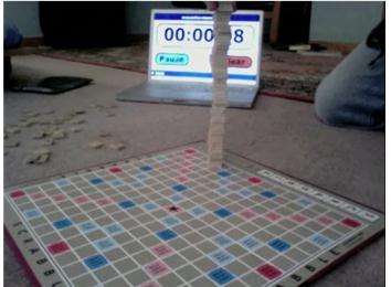 Tallest Scrabble Tile Tower Built In One Minute | World Record | CalTurner