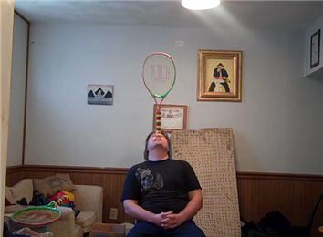 Longest Time Balancing A Tennis Racquet On Forehead | World Record ...