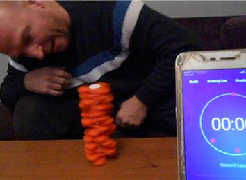 Tallest Spinning Fidget Spinner Tower Stacked In 30 Seconds | World ...