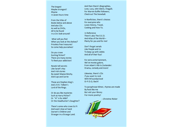Longest Rhyming Poem About Library Materials | World Record | Christine ...