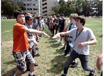 Largest Fist Bump Explosion Chain | World Record | iD Tech Camps UC San ...