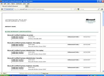 Most Microsoft Certified Systems Engineer (MCSE) Certificates Received ...