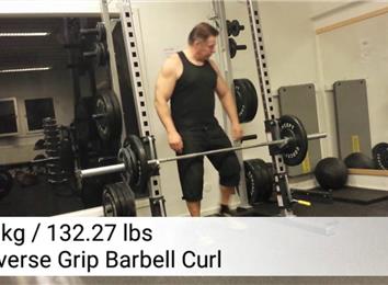 Heaviest Barbell Curl Using Reverse Grip (Athlete Over 50 Years Old ...