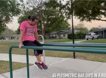 Most Consecutive Plyometric Parallel Bar Dips | World Record | Alicia Weber