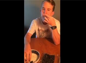 Most Blueberries Fit In Mouth | World Record | Matthew Parham