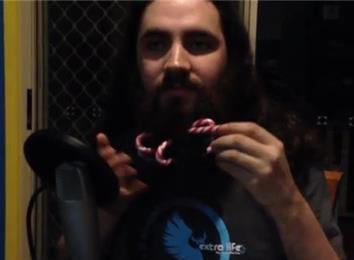 Most Candy Canes Stuffed In A Beard | World Record | Jamie Trinder
