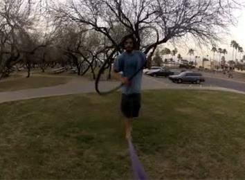 Most Times Bouncing A Hula Hoop On A Slackline | World Record | Tai Star