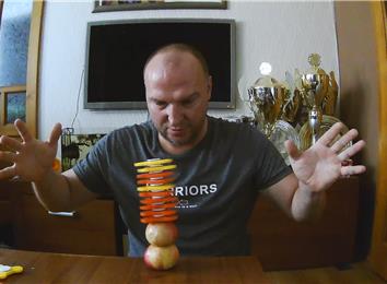 Tallest Spinning Fidget Spinner Tower Stacked On Two Apples | World ...