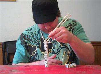 Tallest Dice Tower Stacked Using Chopsticks | World Record | Brian Pankey