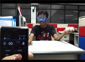 Most One-Handed Card Cuts In One Minute While Blindfolded | World ...