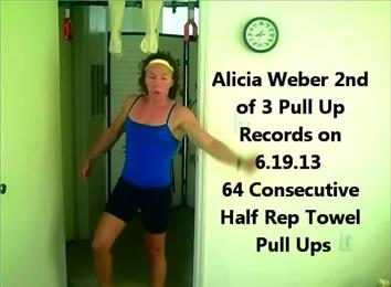 Most Half Rep Towel Pull-Ups | World Record | Alicia Weber