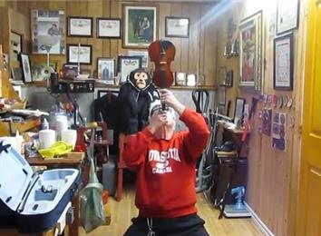 Longest Time Balancing A Fiddle On Chin While Kneeling | World Record ...