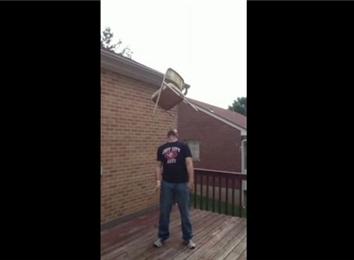 Longest Time Balancing An Open Folding Chair Using One Chair Leg On ...