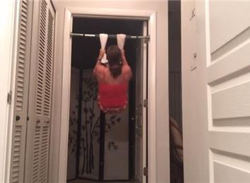 Most Half Rep Towel Pull-Ups | World Record | Alicia Weber