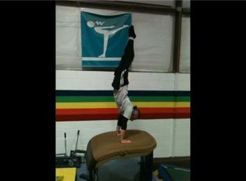 Longest Handstand On A Gymnastics Vault Table | World Record | Michael ...