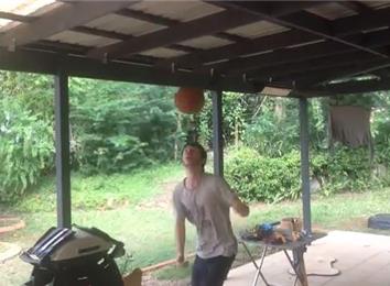 Most Head Bounces Using A Spinning Basketball | World Record | Demythrate