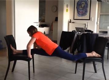 Longest Front Split Between Two Chairs | World Record | Emilia S.