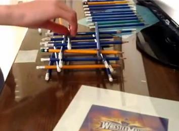 Tallest Pencil Tower Stacked In One Minute | World Record | Deleted User