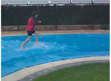 Fastest Time To Run Across A Covered Swimming Pool | World Record ...
