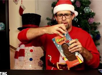 Fastest Time To Eat A One-Pound Reese's Peanut Butter Santa While ...