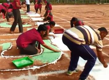 Largest Salt Mosaic Made By A Group Of People | World Record | Indu ...