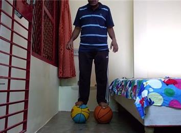 Longest Time Standing On Two Basketballs | World Record | Suresh Gaur