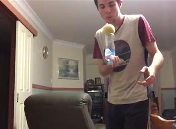 Longest Time Balancing A Tennis Ball On Top Of A Water Bottle On One ...
