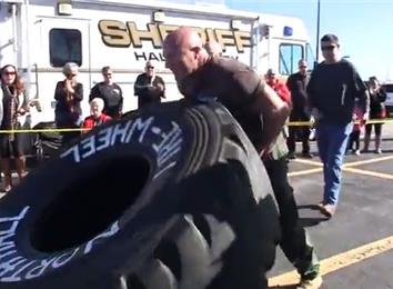 Most Times Flipping A 555-Pound Tire In One Hour | World Record | Greg ...