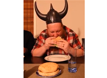 Fastest Time To Eat Large Burgerfuel Burger | World Record | TheViking