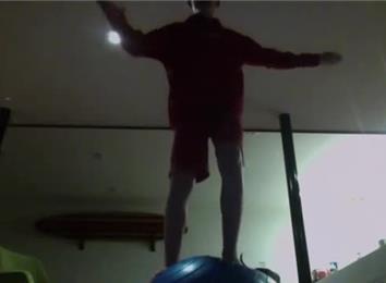 Longest Time Standing On An Exercise Ball | World Record | Jacob Walker