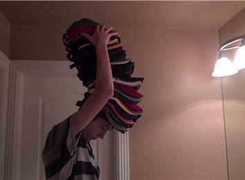 Most Hats Worn At Once | World Record | Austin Rader