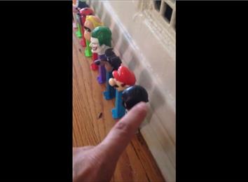 Longest PEZ Candy Dispenser Domino Chain | World Record | Brian Razzano