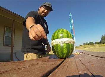 Fewest Rubber Bands Used To Break A Watermelon | World Record | Cordell ...