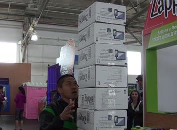 Tallest Zappos Delivery Box Tower Stacked In 15 Seconds | World Record ...